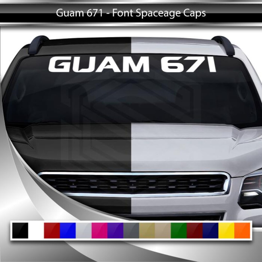 GUAM 671 Decal Sticker Windshield Window Vinyl Graphic Banner for Car ...