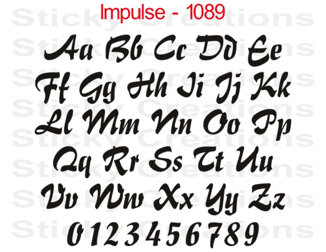 Custom Text Impulse Font Customized Personalized Letters Name Script ...