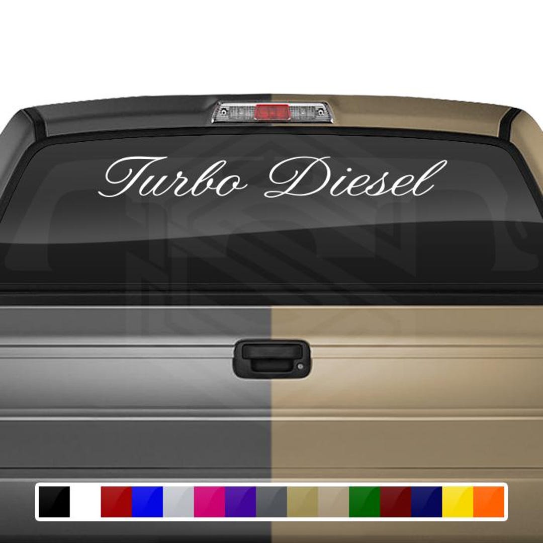 TURBO DIESEL Decal Sticker Windshield Window Vinyl Graphic Banner Car ...