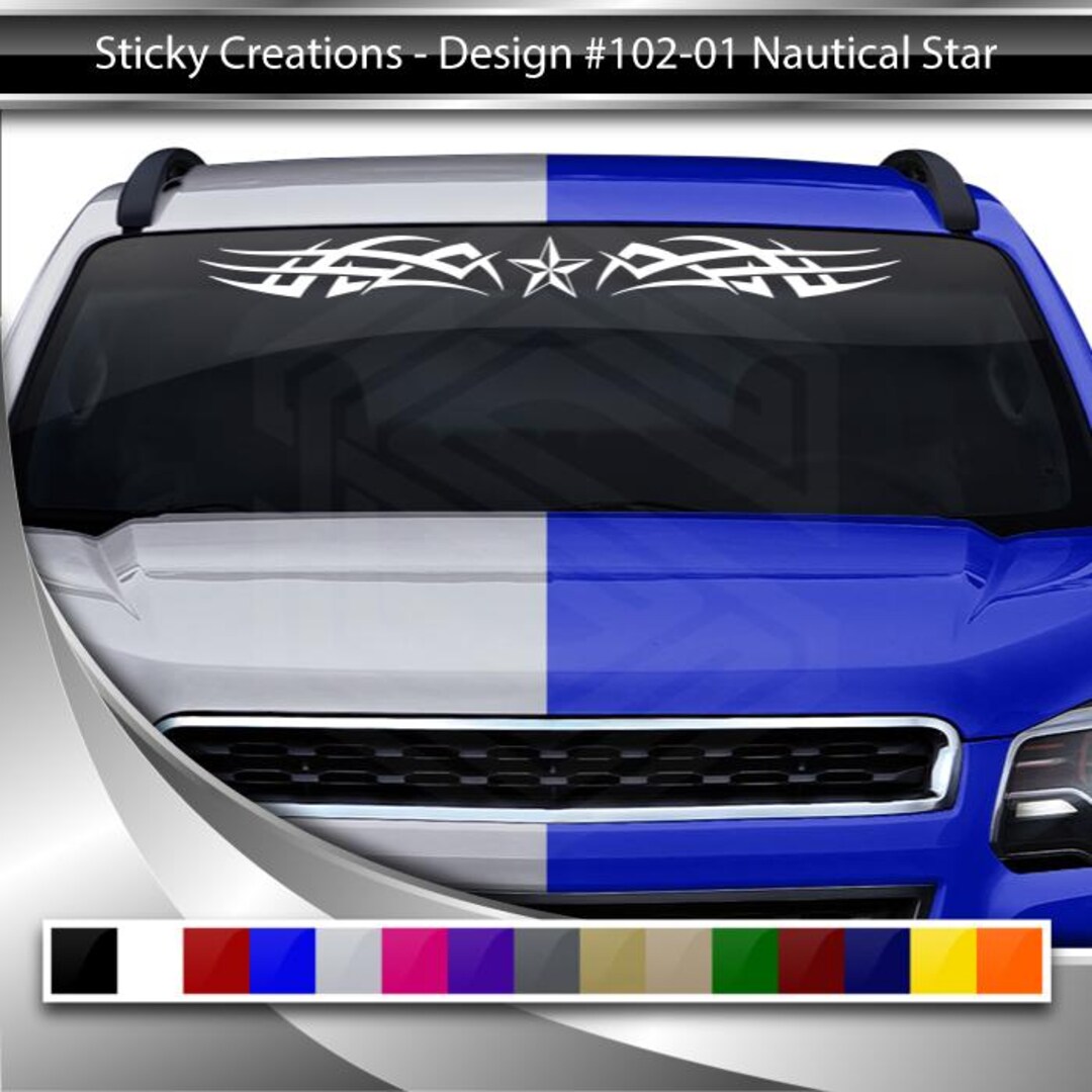 Design #102-01 NAUTICAL STAR Decal Sticker Windshield Window Vinyl ...