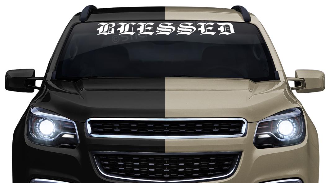 BLESSED Decal Sticker Windshield Window Vinyl Graphic Banner for Car ...