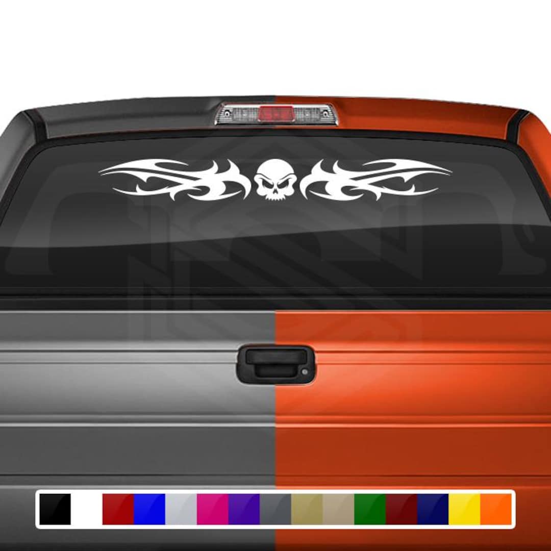 Design #159-02 SKULL Decal Sticker Windshield Window Vinyl Graphic ...