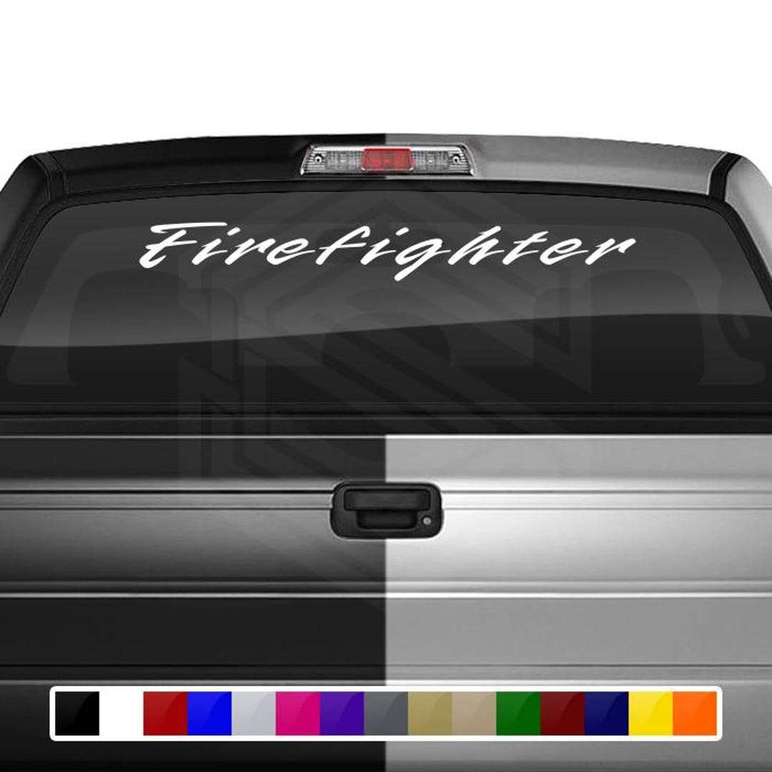FIREFIGHTER Decal Sticker Windshield Window Vinyl Graphic Banner for ...