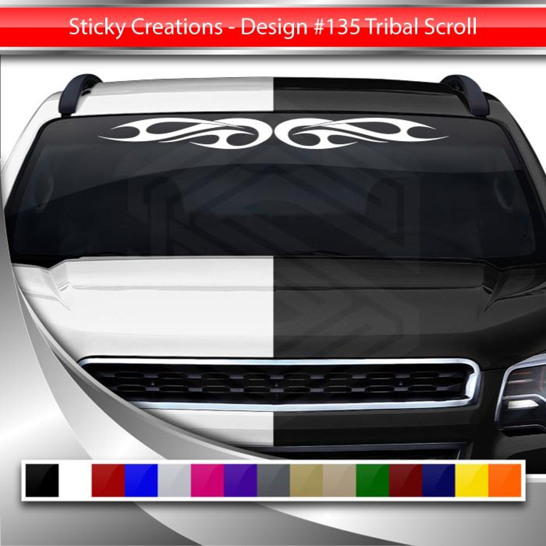 Design #135 TRIBAL SCROLL Decal Sticker Windshield Window Vinyl Graphic ...