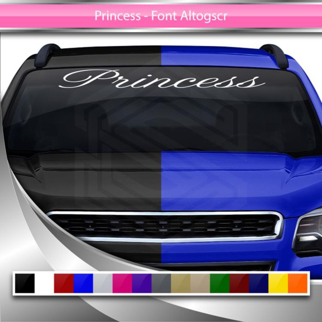 PRINCESS Decal Sticker Windshield Window Vinyl Graphic Banner for Car ...