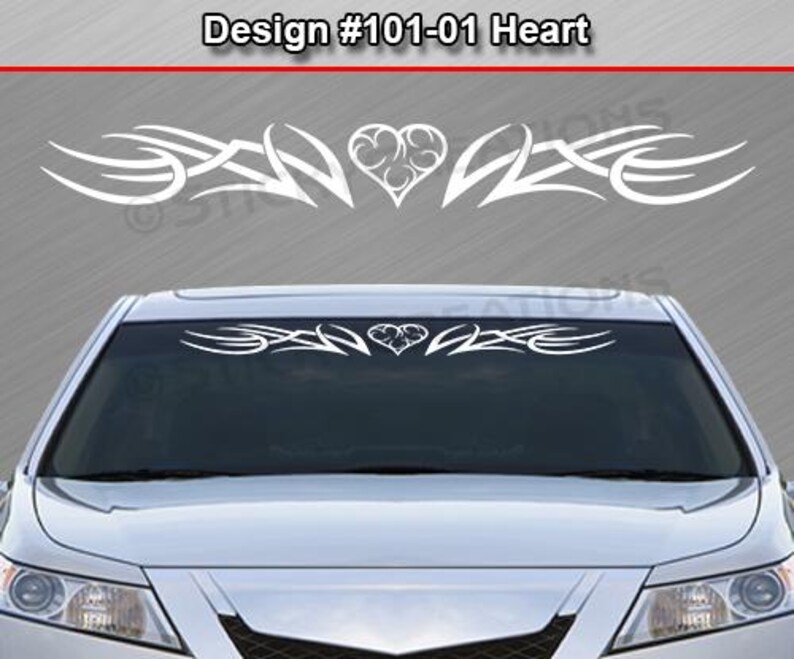 Design #101-01 HEART Decal Sticker Windshield Window Vinyl Graphic ...