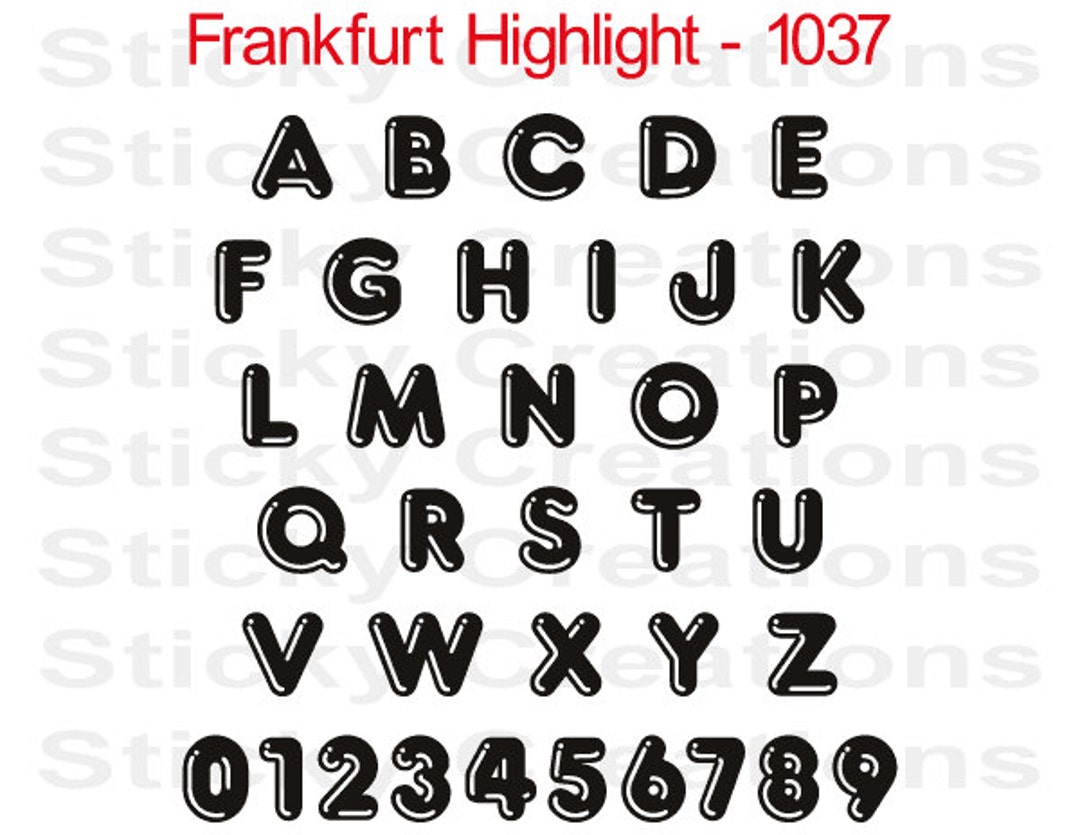 Custom Text Frankfurt Highlight Font Customized Personalized Letters ...