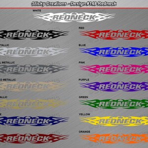 Design #148 REDNECK Decal Sticker Windshield Window Vinyl Graphic ...
