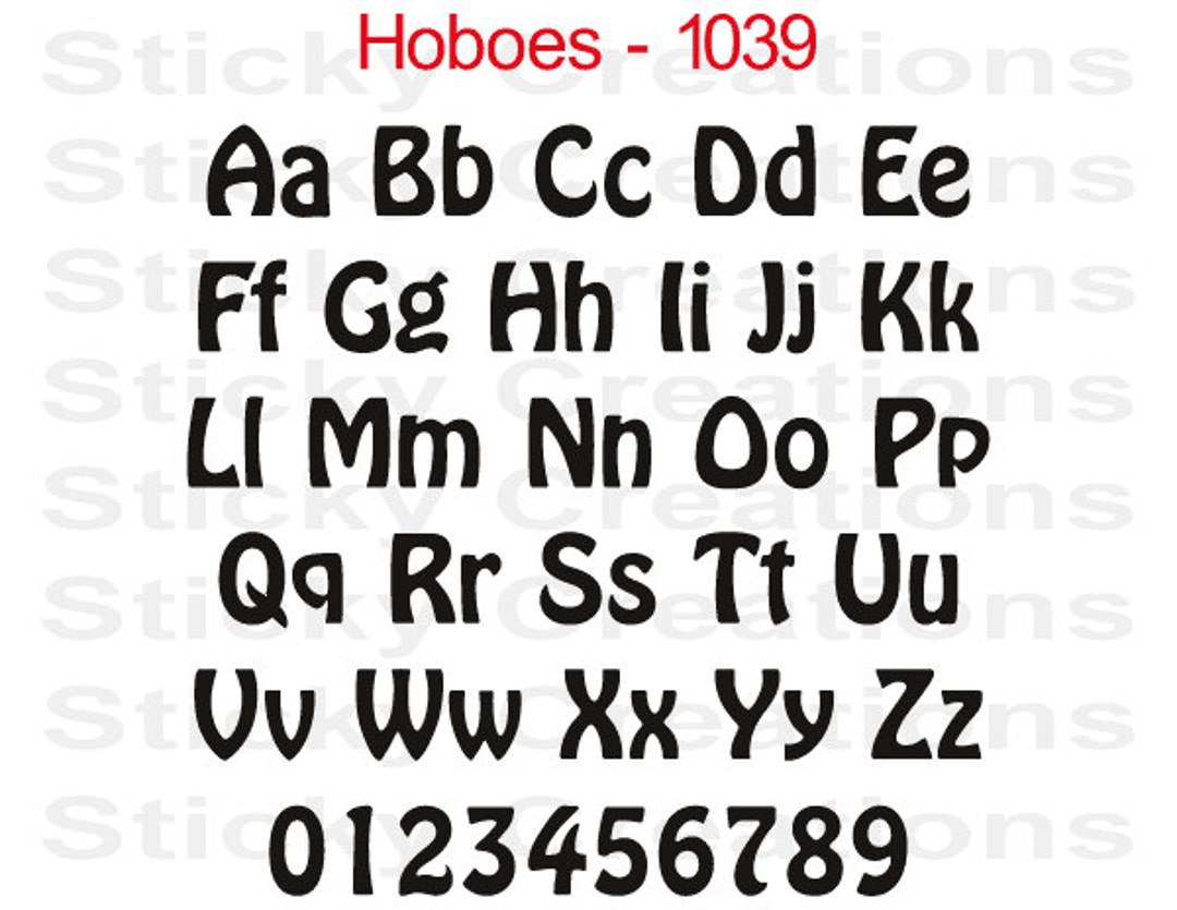 Custom Text Hoboes Font Customized Personalized Letters Name Bold ...