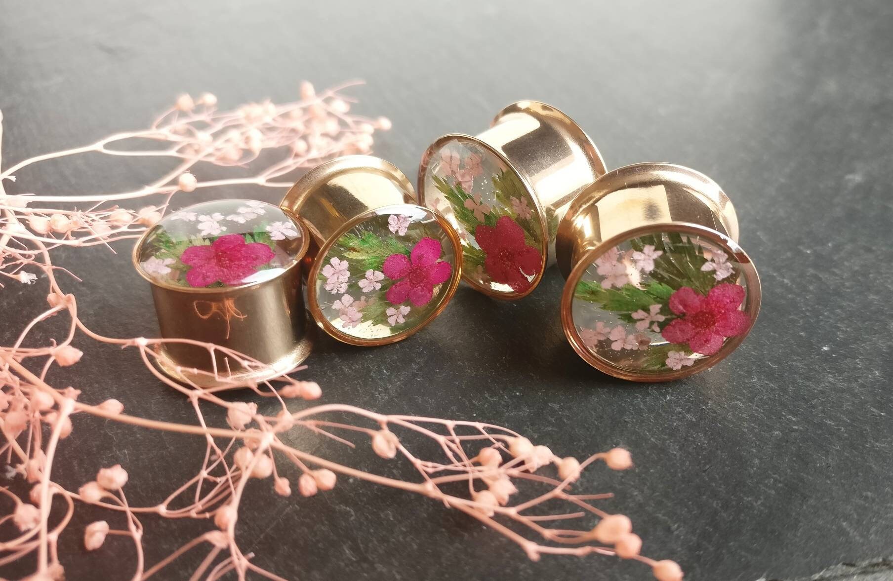 14mm Ear Plugs 9/16 or 16mm 5/8 Rose Gold Pink - Etsy