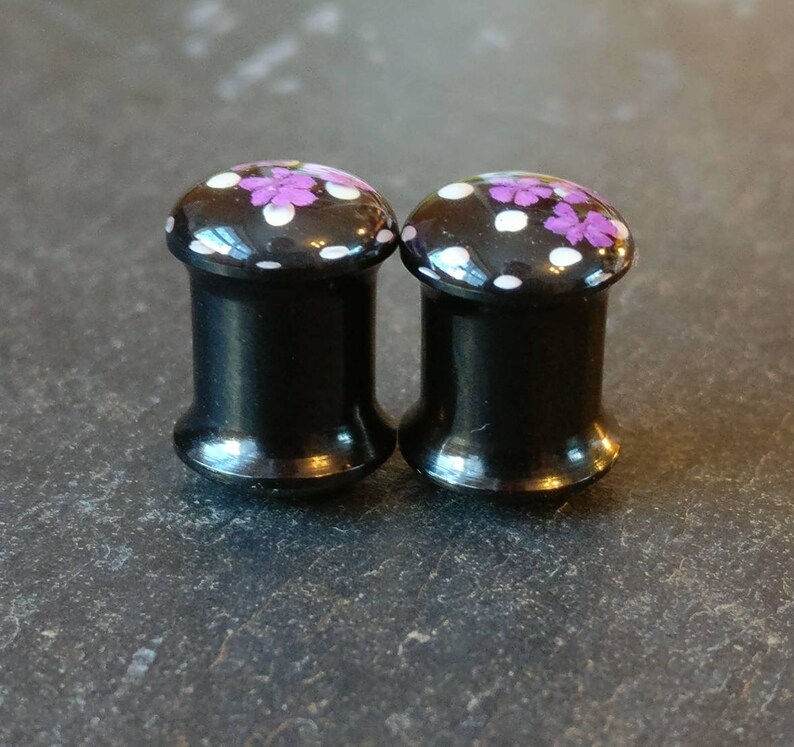 8mm & 10mm Ear Plugs / 0g Gauges 00g Tunnels. Polka Dot - Etsy