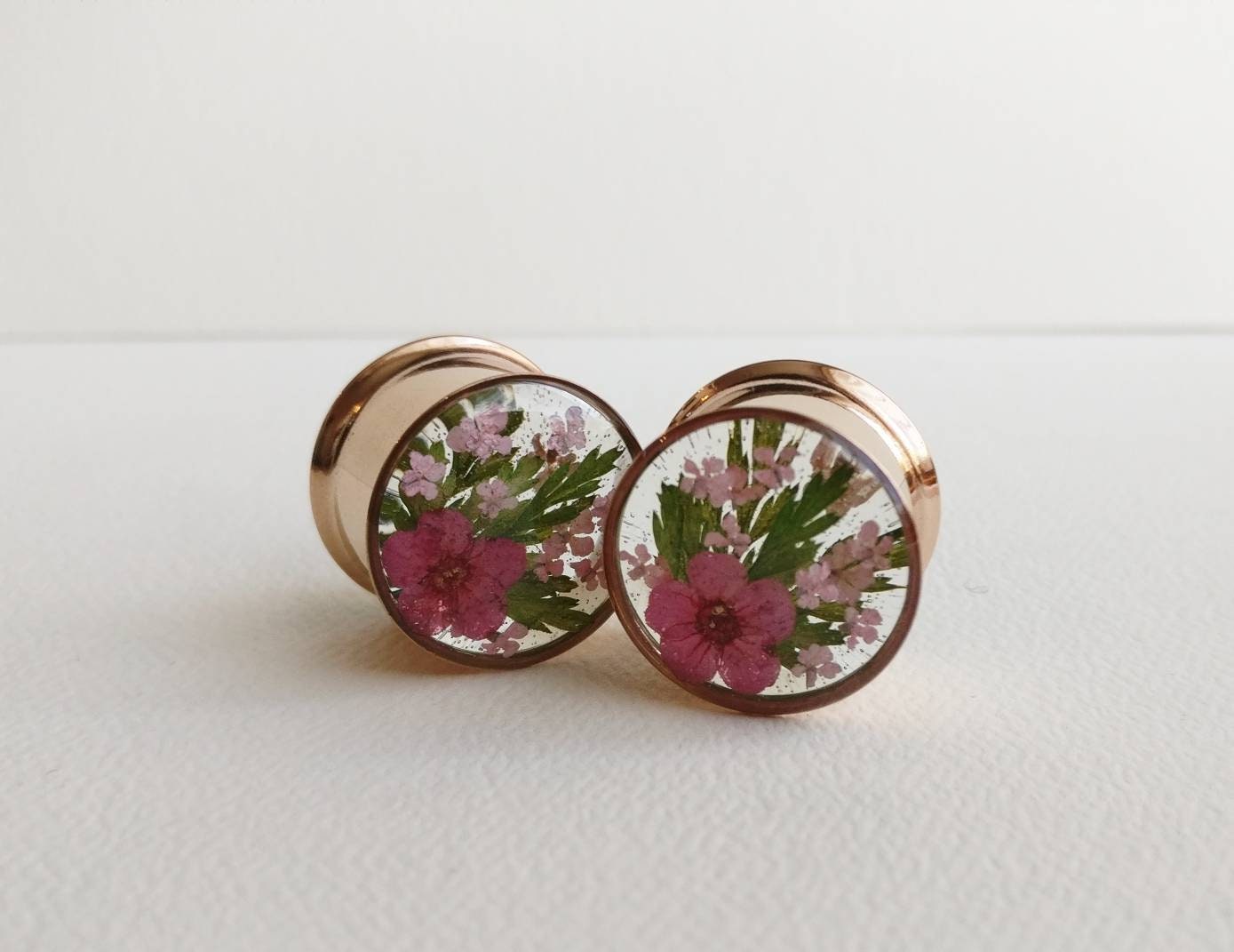 14mm Ear Plugs 9/16 or 16mm 5/8 Rose Gold Pink - Etsy