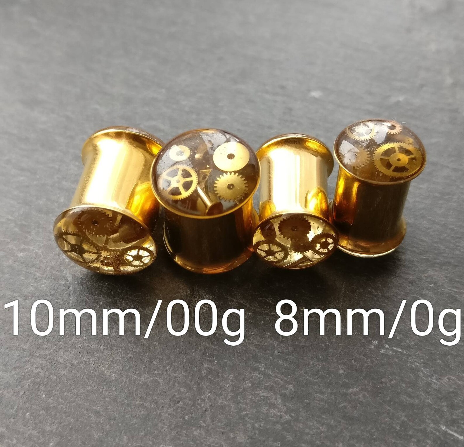 Gold Steampunk Cog Plugs 8mm / 0g 10mm / 00 Gauge 12mm / - Etsy UK