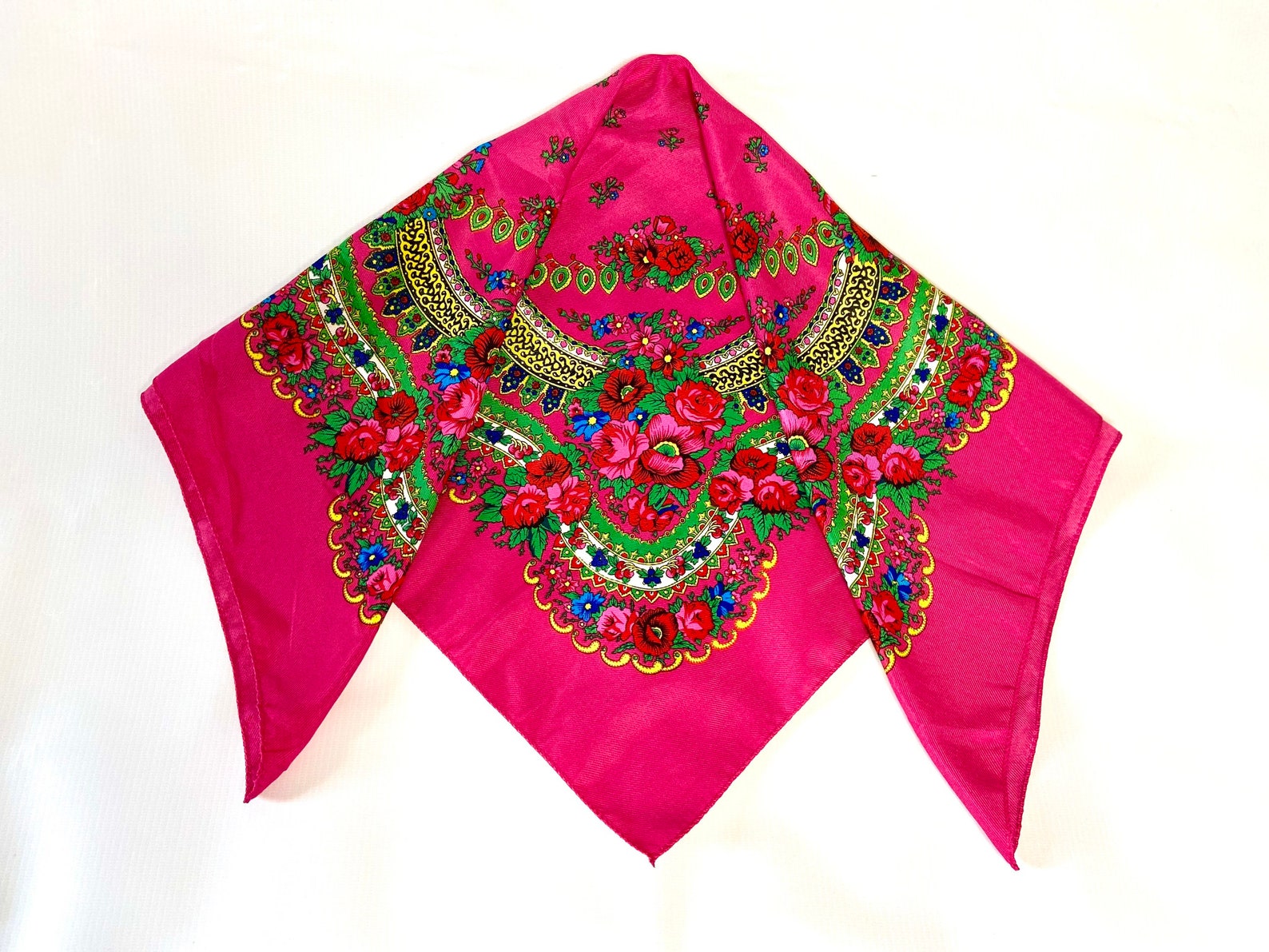 Polish Vintage Blue Traditional Bandana Romanian Soviet - Etsy