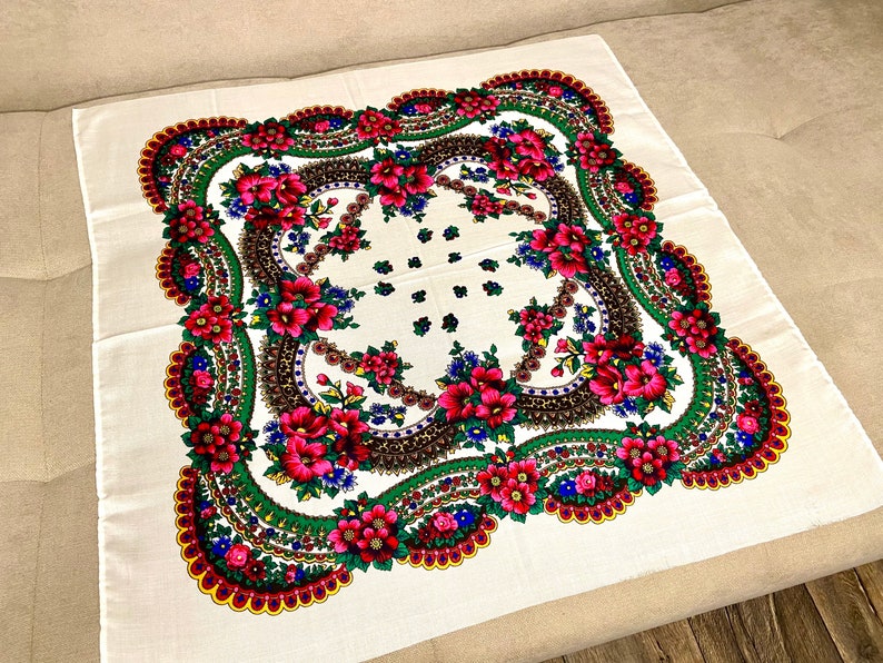 Polish Vintage Blue Traditional Bandana Romanian Soviet - Etsy