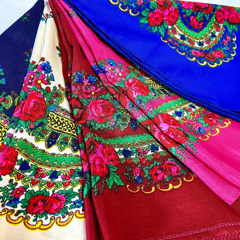 Babushka Head Scarf - Etsy