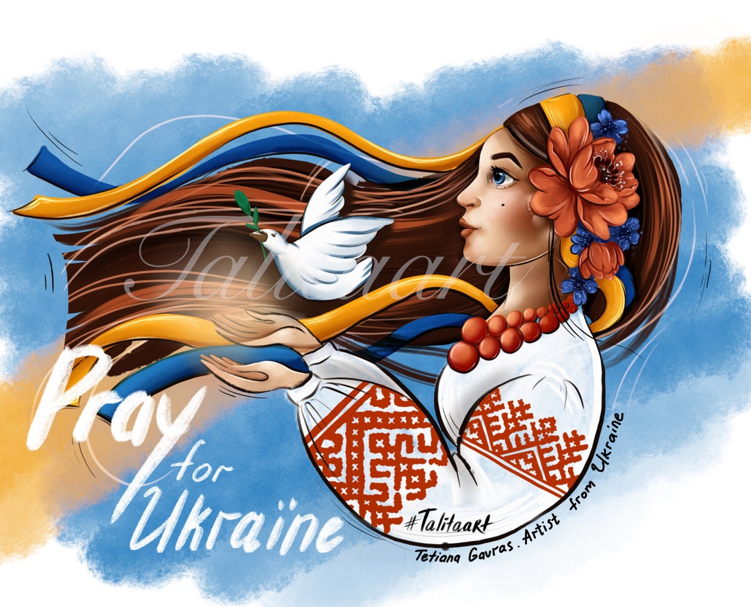 Ukraine Digital Art - Svg Ukrainian Girl Dove Peace Ukrainian Shops ...