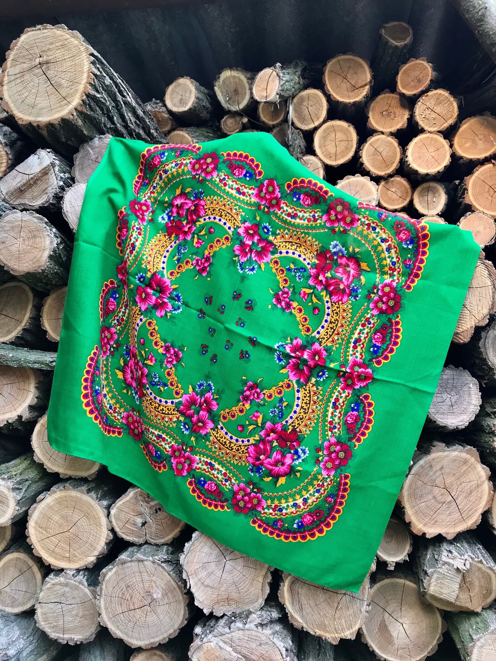 Polish Vintage Blue Traditional Bandana Romanian Soviet - Etsy