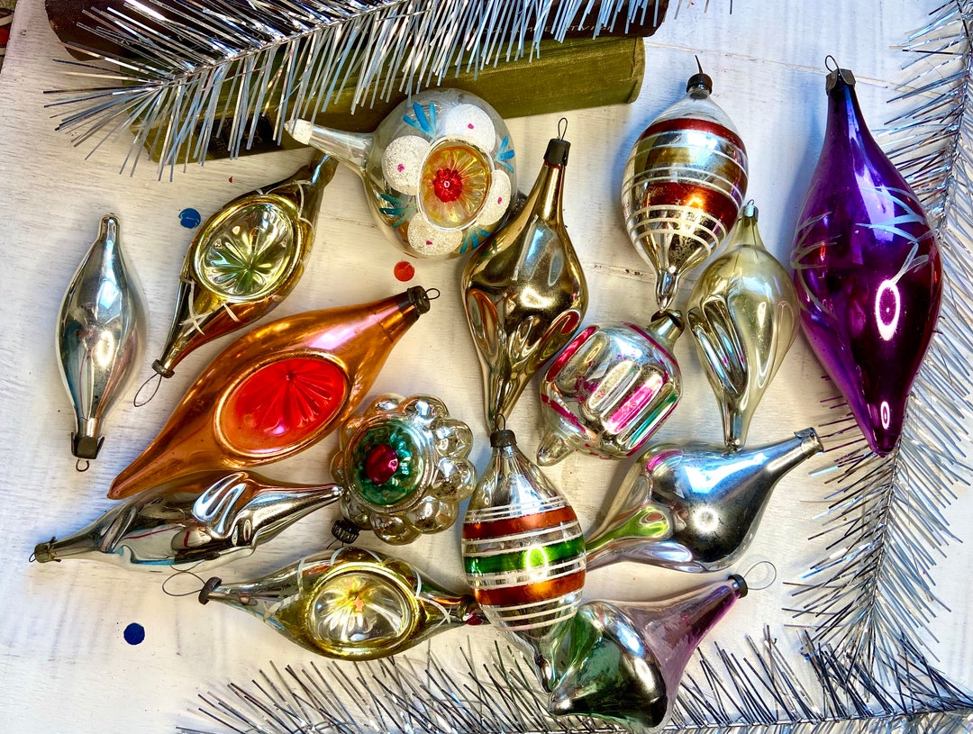 60s USSR Soviet Christmas Ornaments Mercury Glass Rare Collectible ...
