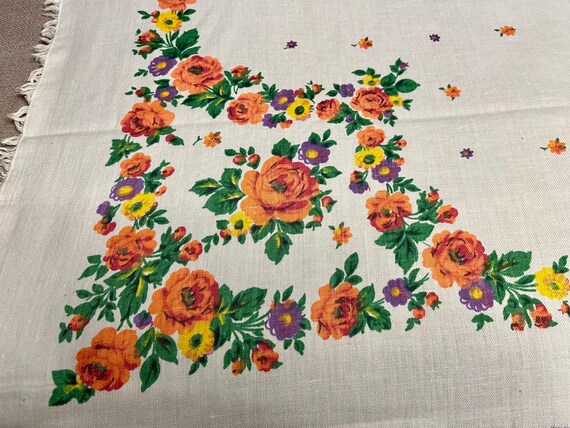 80s Ukrainian Vintage white cotton bandana, russian f… - Gem