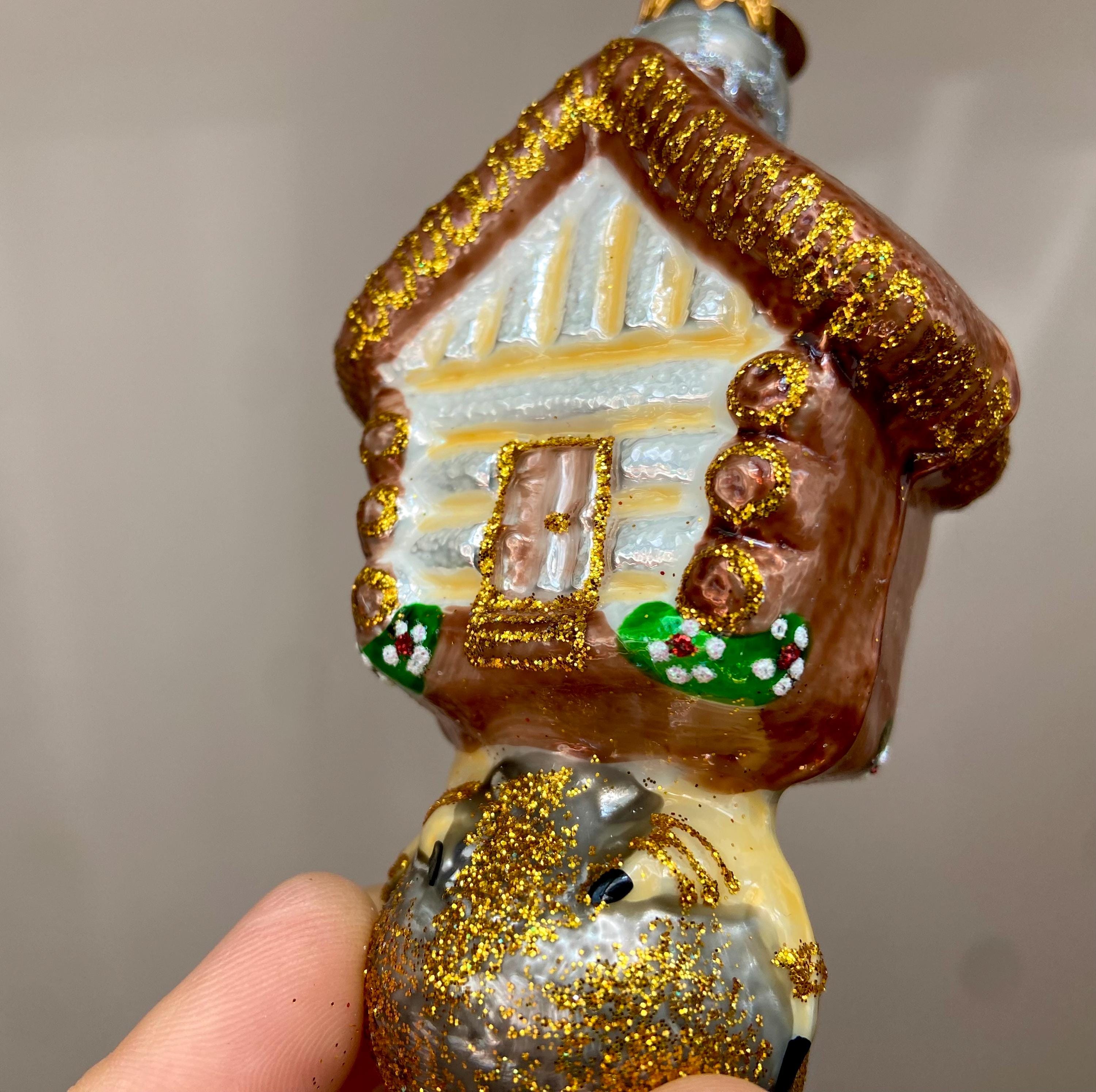 Witch House Glass Ukrainian Glass Christmas Ornament, Hand-painted Baba ...