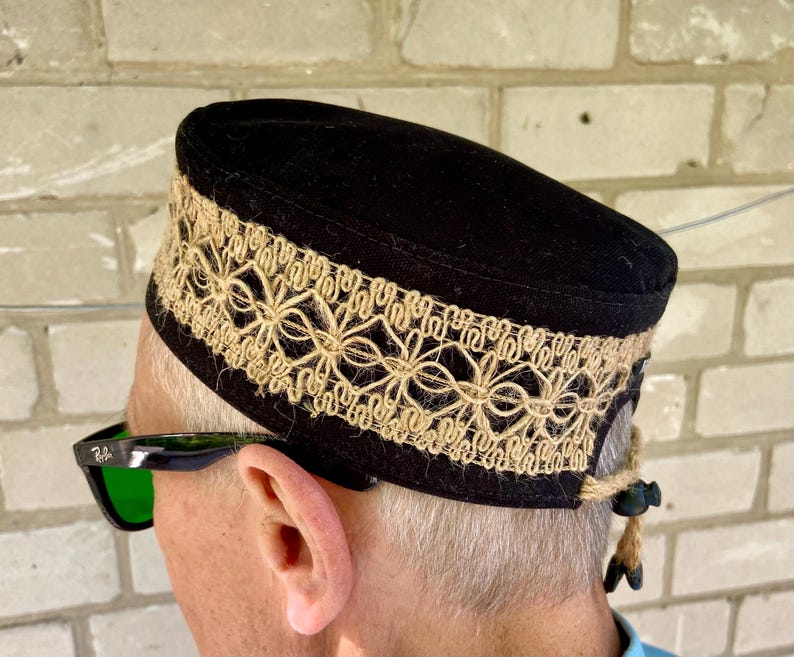 Kufi 100% Cotton & Hemp Man, Boy Soft Summer Kippah, Big Muslim Prayer ...
