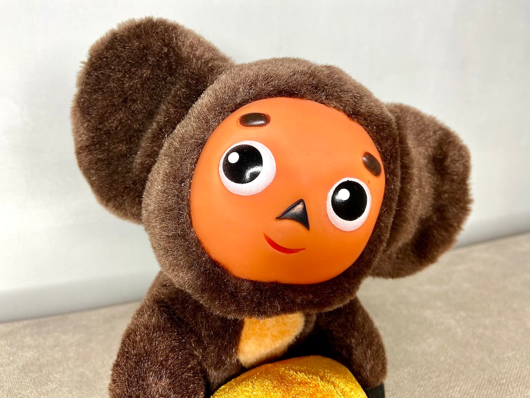 Cheburashka With Orange Plush Vintage Soviet Toy, Old Soviet Russian ...