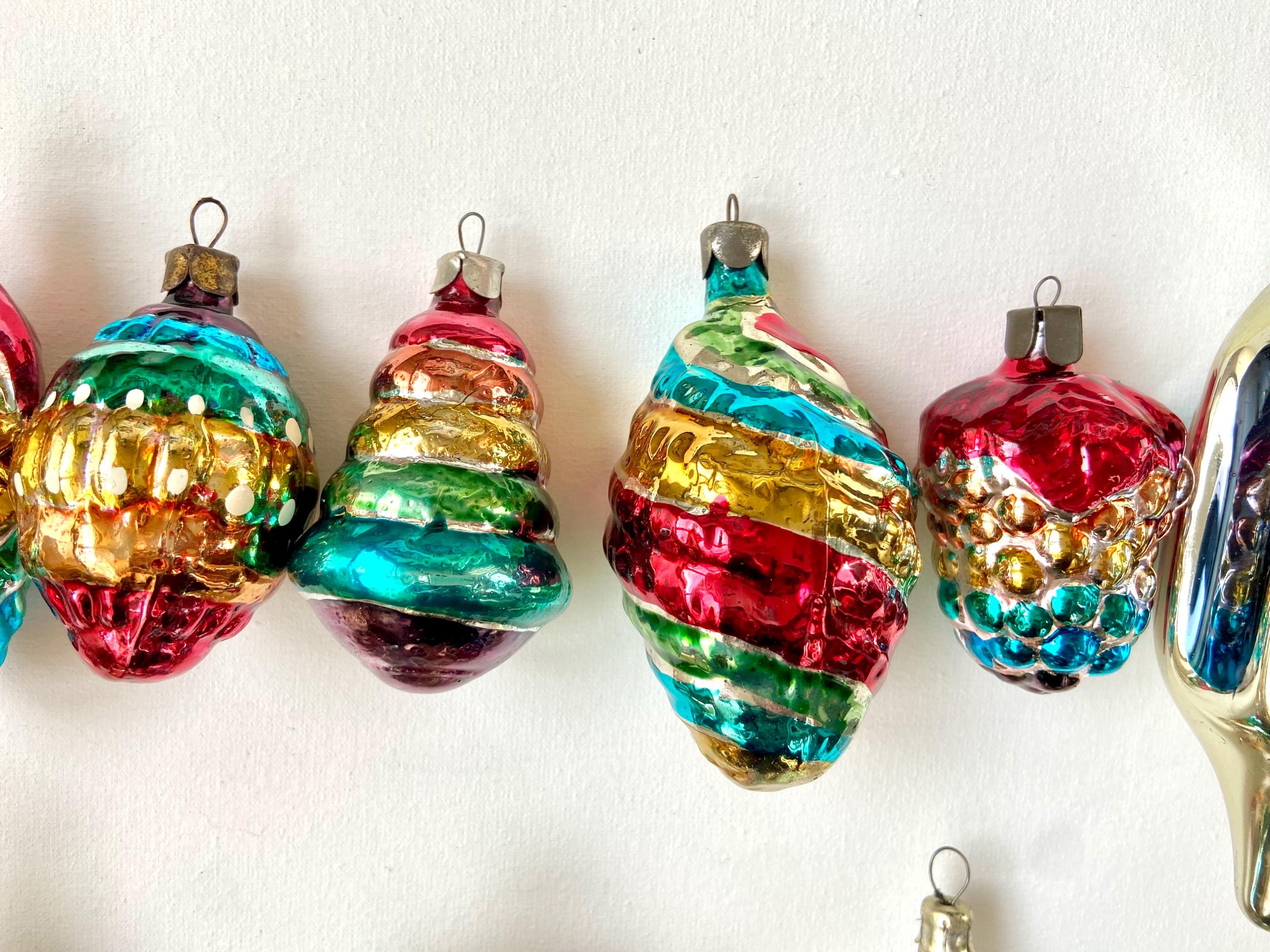 Rainbow Vintage Soviet Christmas Ornaments, USSR Hand Blowing Mercury ...