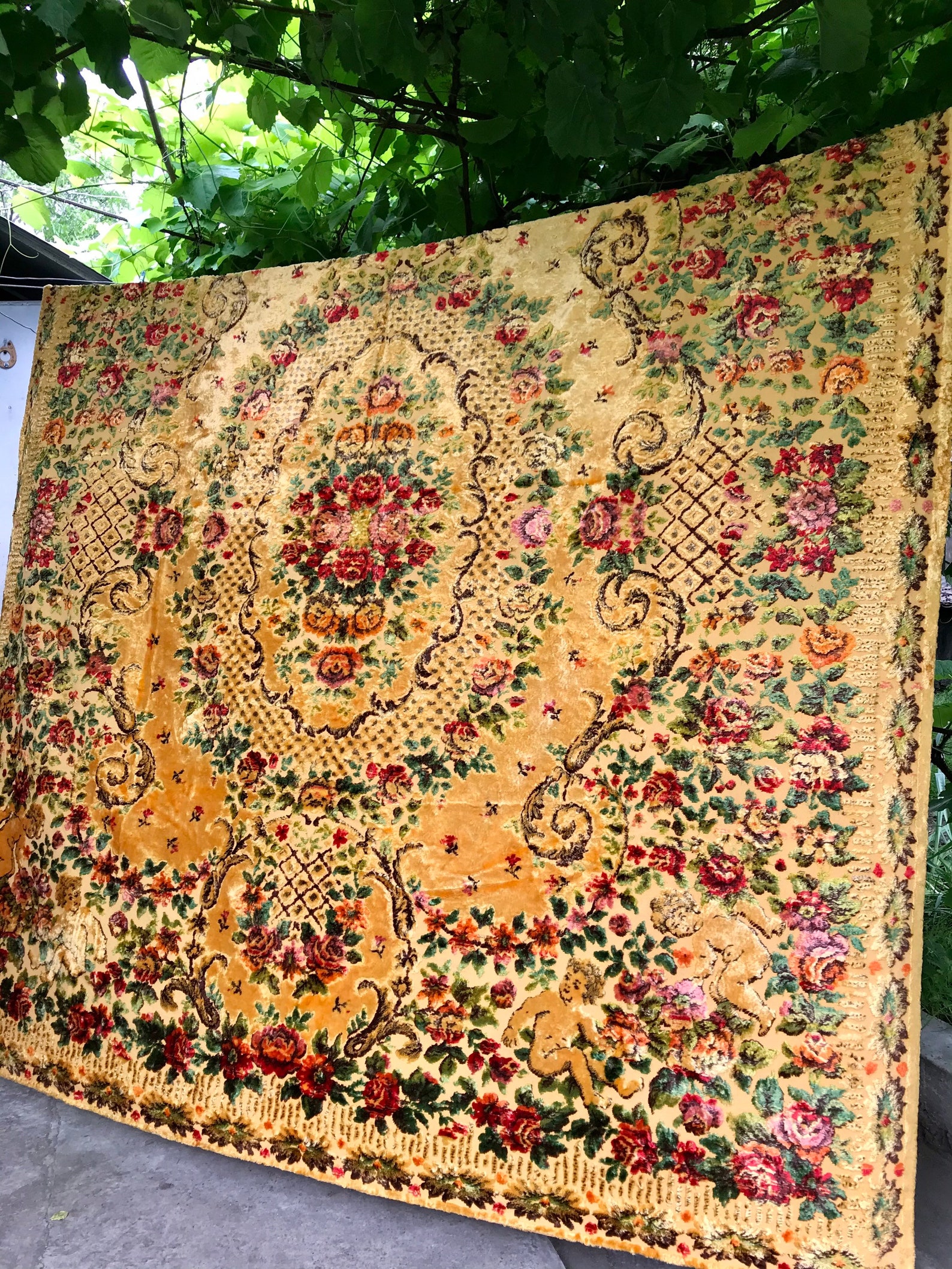 Large Square Velvet floor wall thin Rug Italian luxury | Etsy