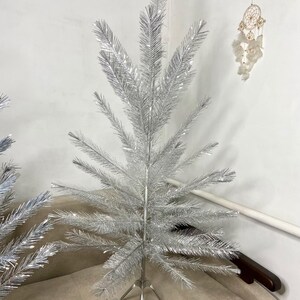 Vintage Metal Aluminum Silver Christmas Tree Soviet Tinsel Tree Taper ...