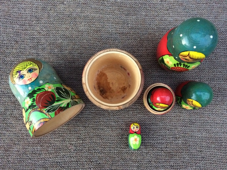 Russian Wood Nesting Doll Vintage doll Matryoshka Wooden | Etsy