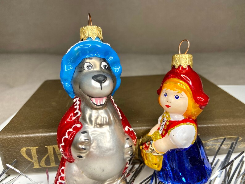 Little Red Riding Hood and Wolf Ukrainian Christmas Ornament, Hand ...
