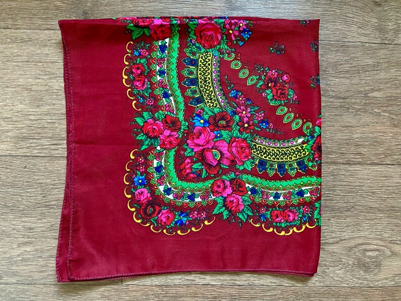 Polish Vintage Blue Traditional Bandana Romanian Soviet - Etsy