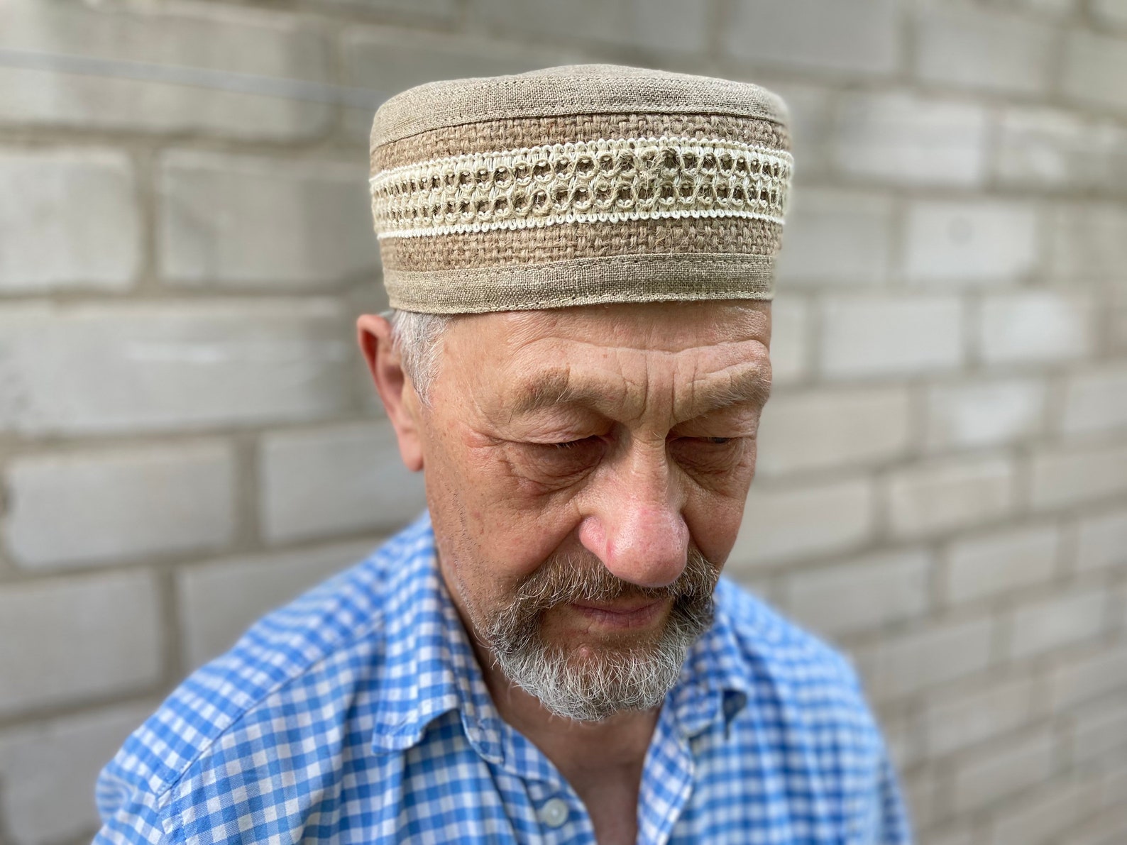 Kufi 100% Linen & Hemp Man, Boy Soft Summer Kippah - Big Muslim Hat Cap ...