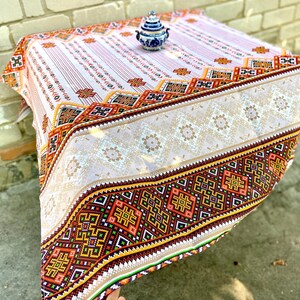 Easter Ukrainian White Tablecloth, Ukraine Folk Ornament Linens, Summer ...