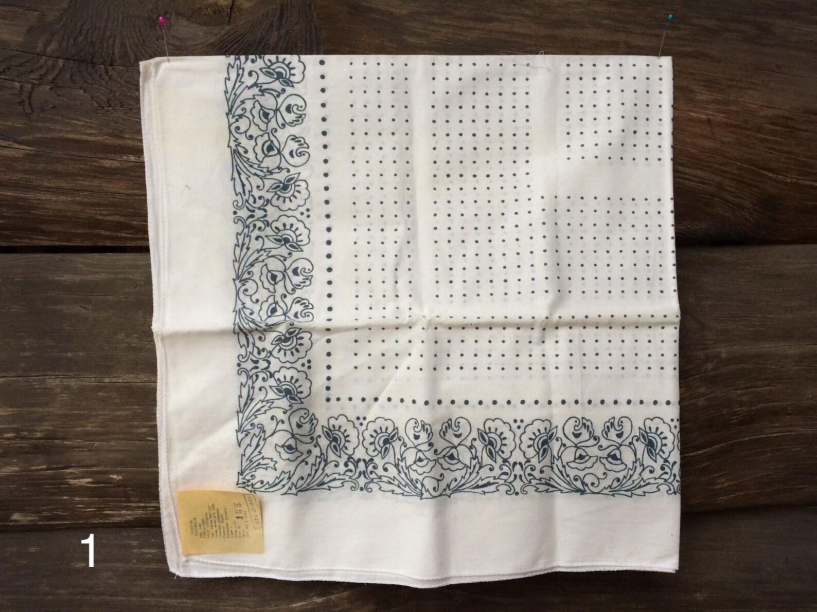 Ukrainian Vintage White Cotton Bandana Russian Floral Slavic | Etsy