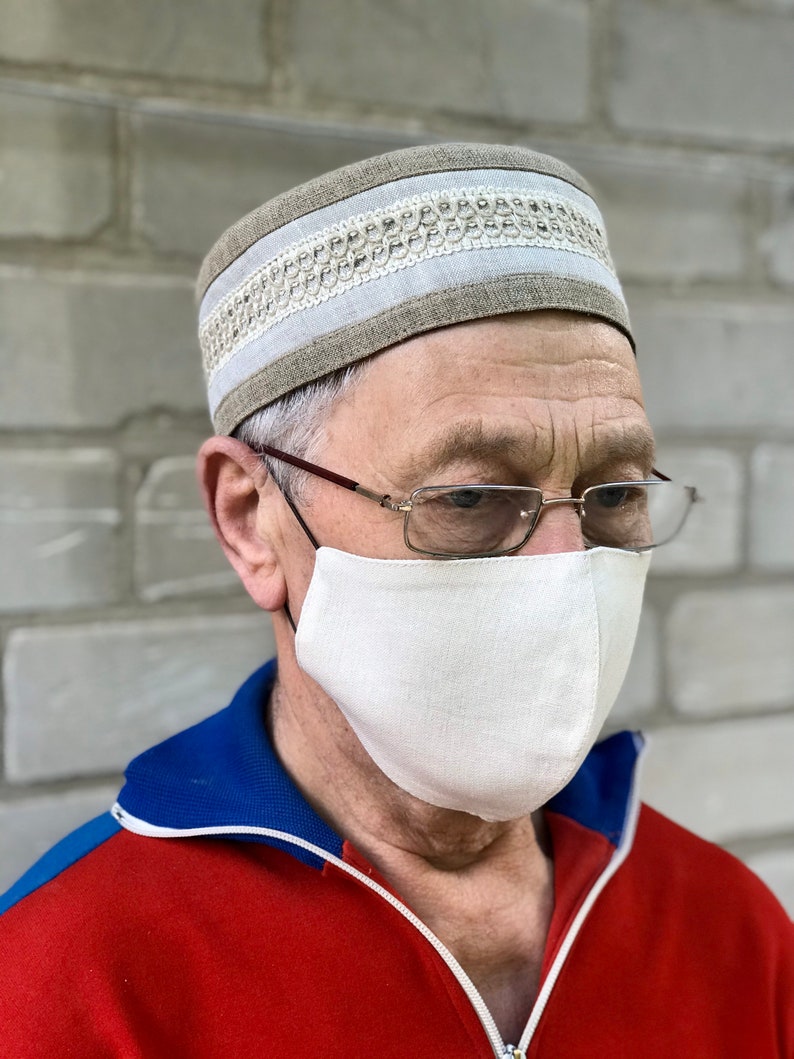 Kufi 100% linen & hemp Man boy soft summer kippah muslim | Etsy