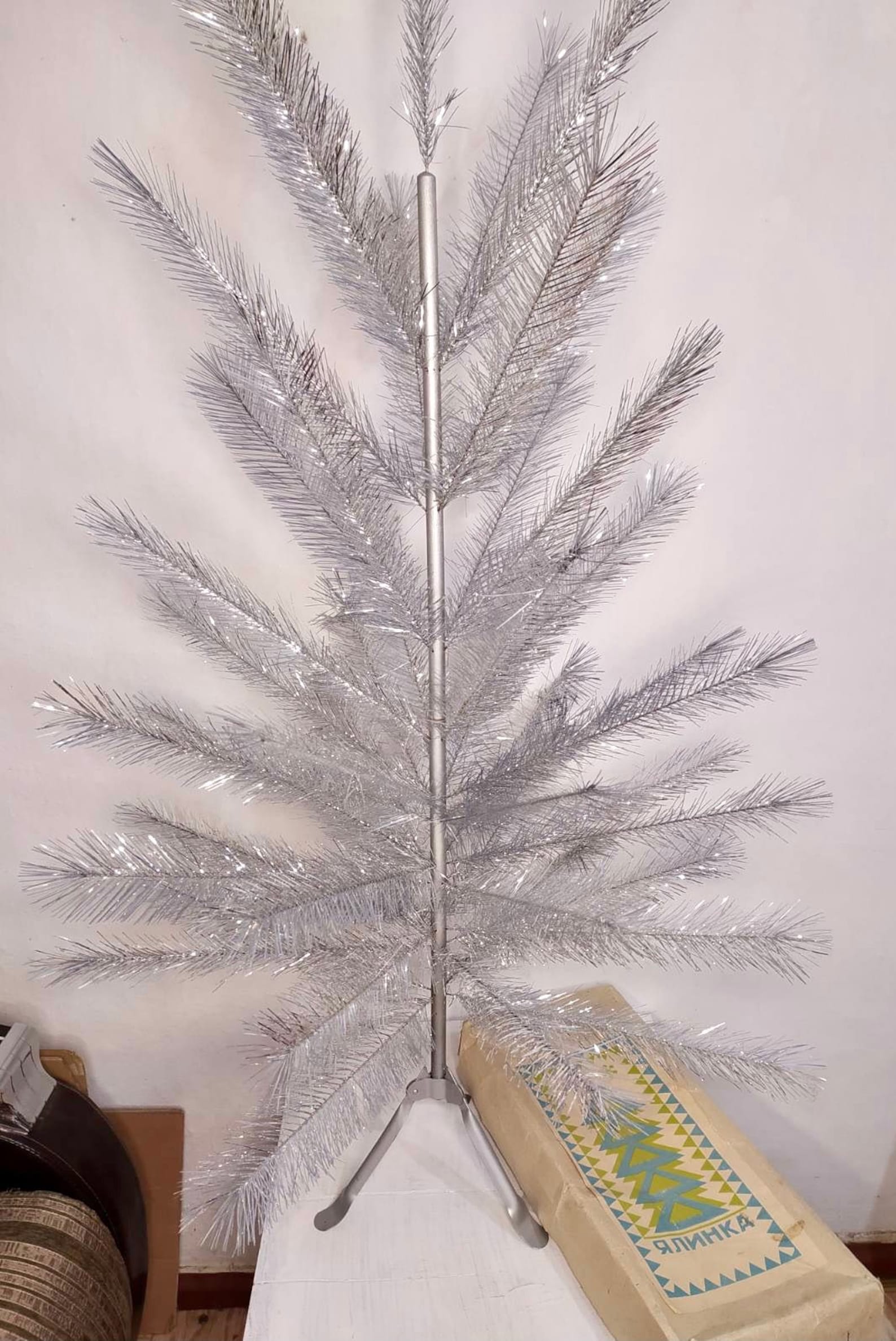 Vintage Metal Aluminum Silver Christmas Tree Soviet Tinsel - Etsy