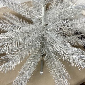 Vintage Metal Aluminum Silver Christmas Tree Soviet Tinsel Tree Taper ...