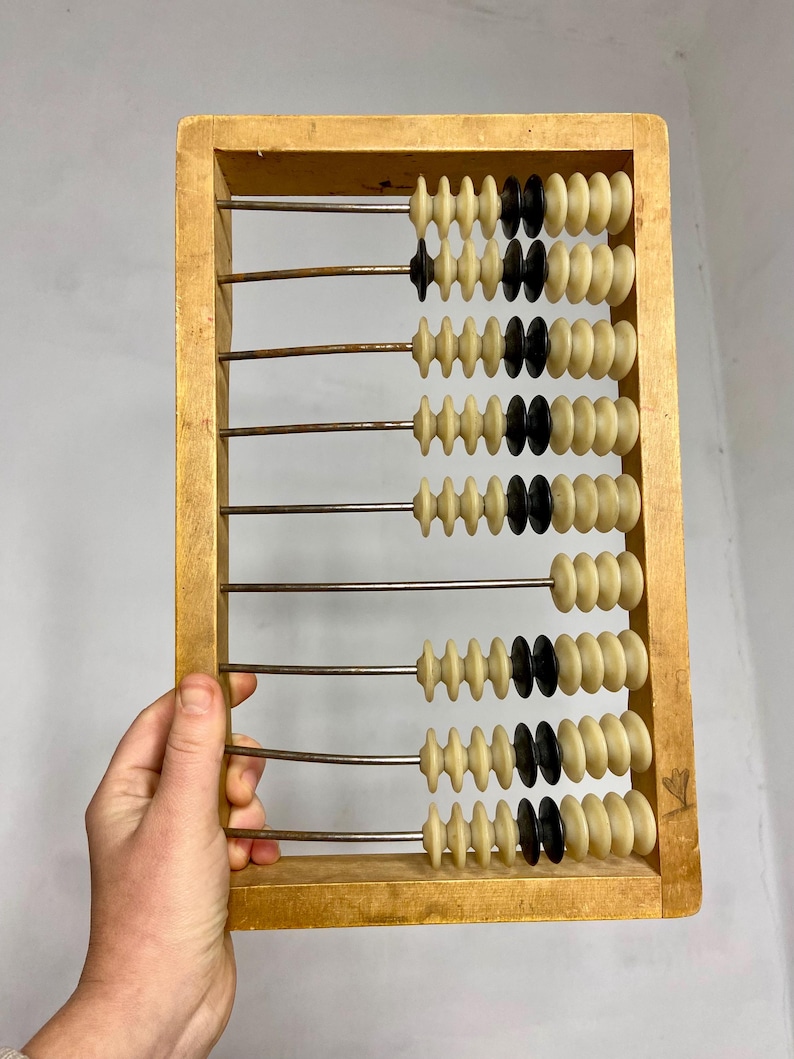 Vintage Big Wood Abacus, USSR 70s Soviet Calculator, счеты, Antique ...