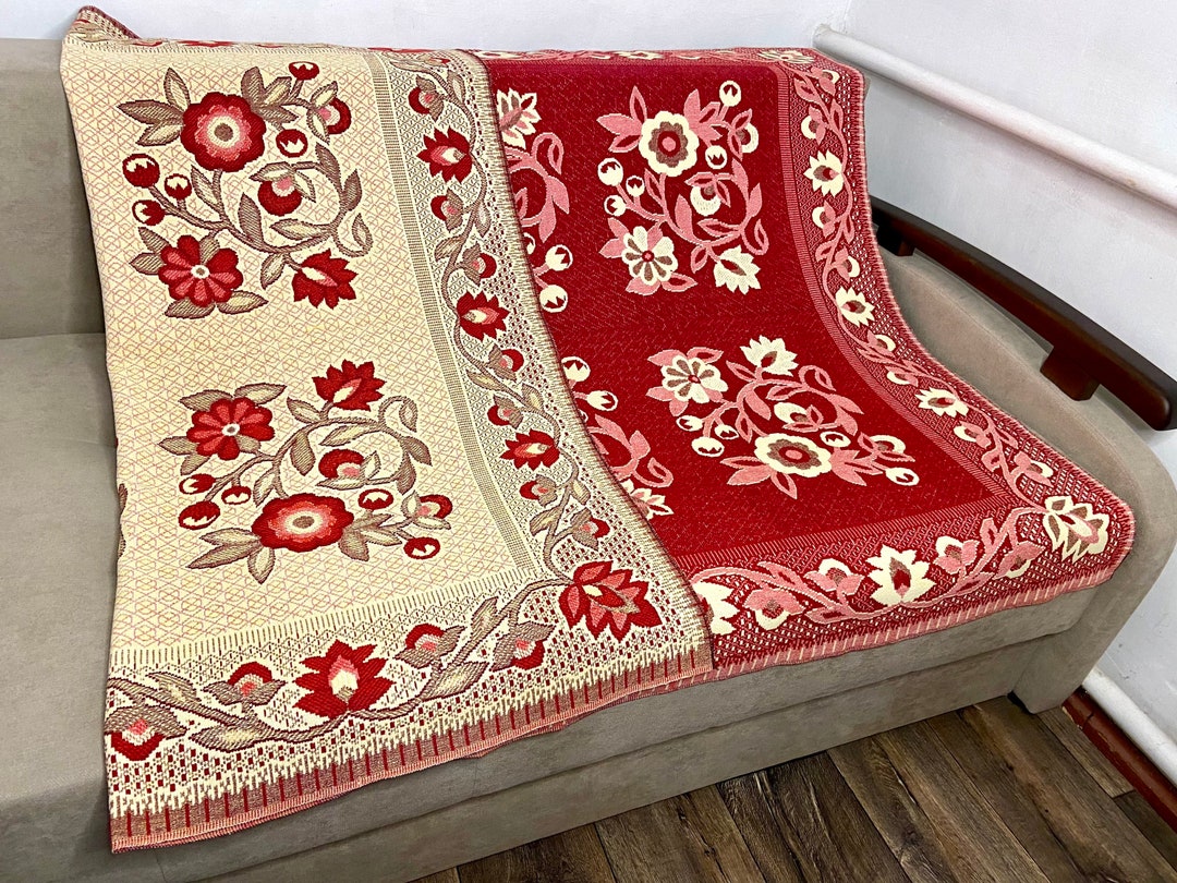 Vintage Ukrainian Cotton Soviet Tapestry Red Boho Rustic - Etsy Canada