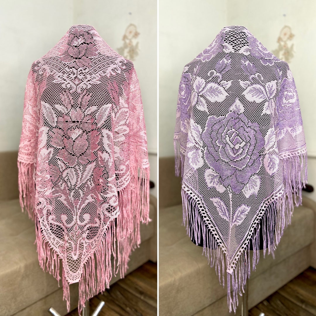 Vintage Ukrainian Light Bridal Pink Lace Flamenco Cover Up, Wedding ...