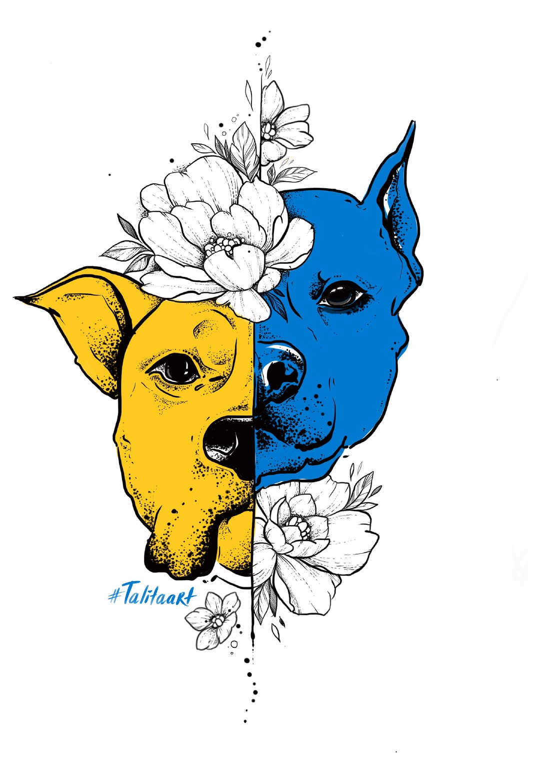 Ukraine Dog Art Print – Patriotic Tattoo Sketch (digital Download) - Etsy