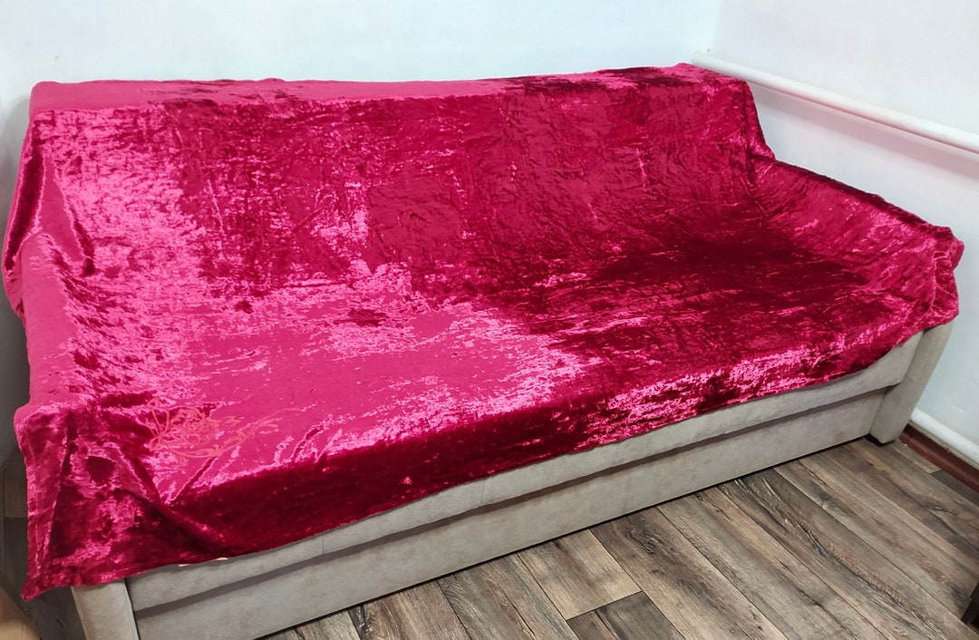 NEW Vintage Red Soviet Plush Fabric, Old Velvet Cotton Material Teddy ...
