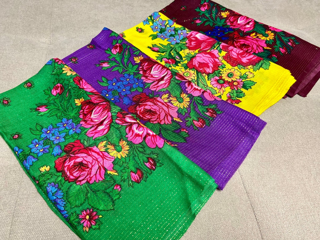 Ukrainian Folk Shawl Floral Russian Head Scarf Slavic - Etsy UK