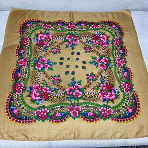 Polish Vintage Blue Traditional Bandana Romanian Soviet Scarf Slavic ...