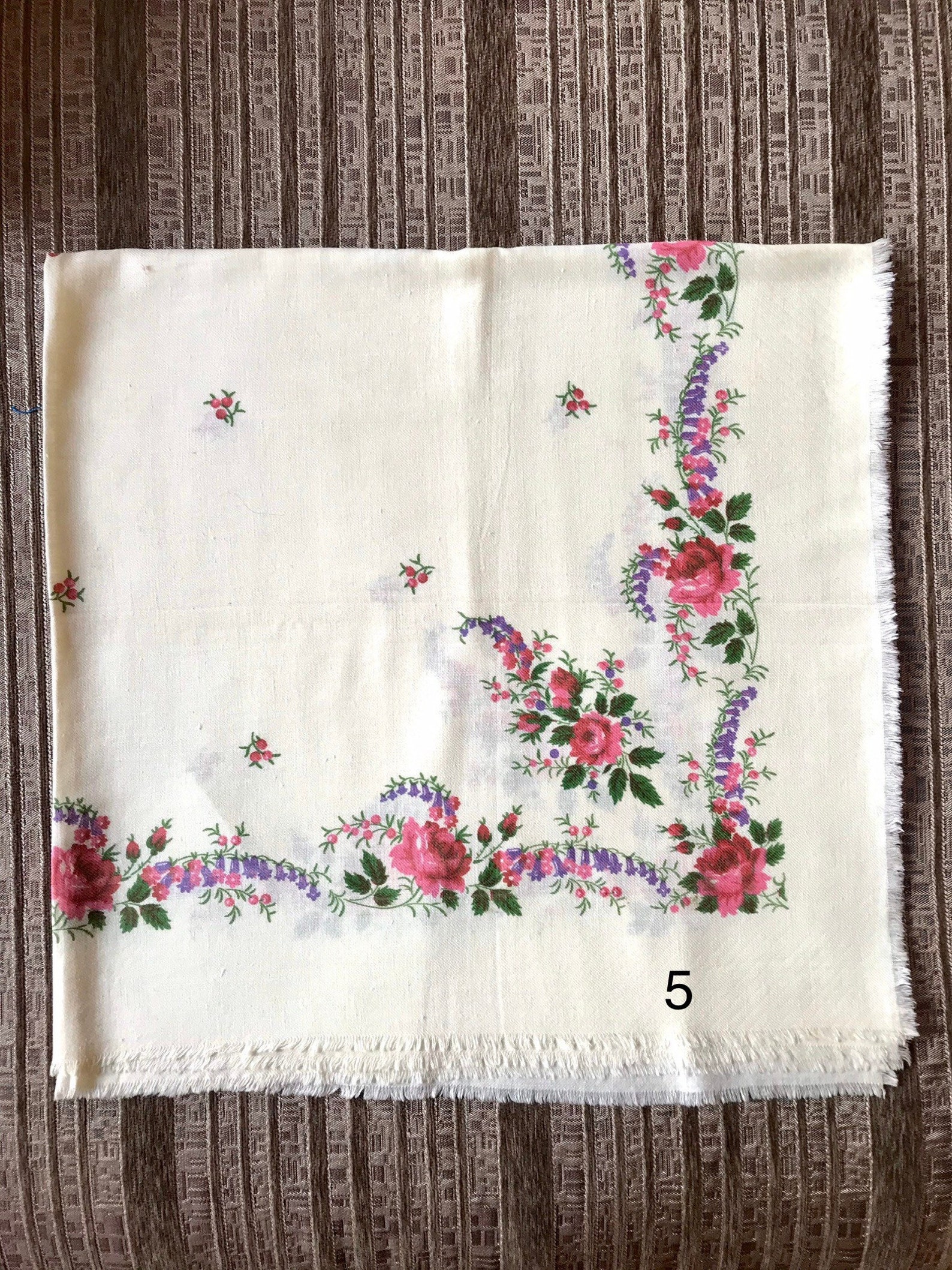 Ukrainian Vintage White Cotton Bandana Russian Floral Slavic | Etsy