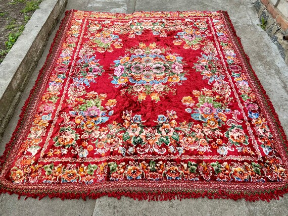 Large Square Velvet Floor Wall Thin Rug Italian Luxury - Etsy