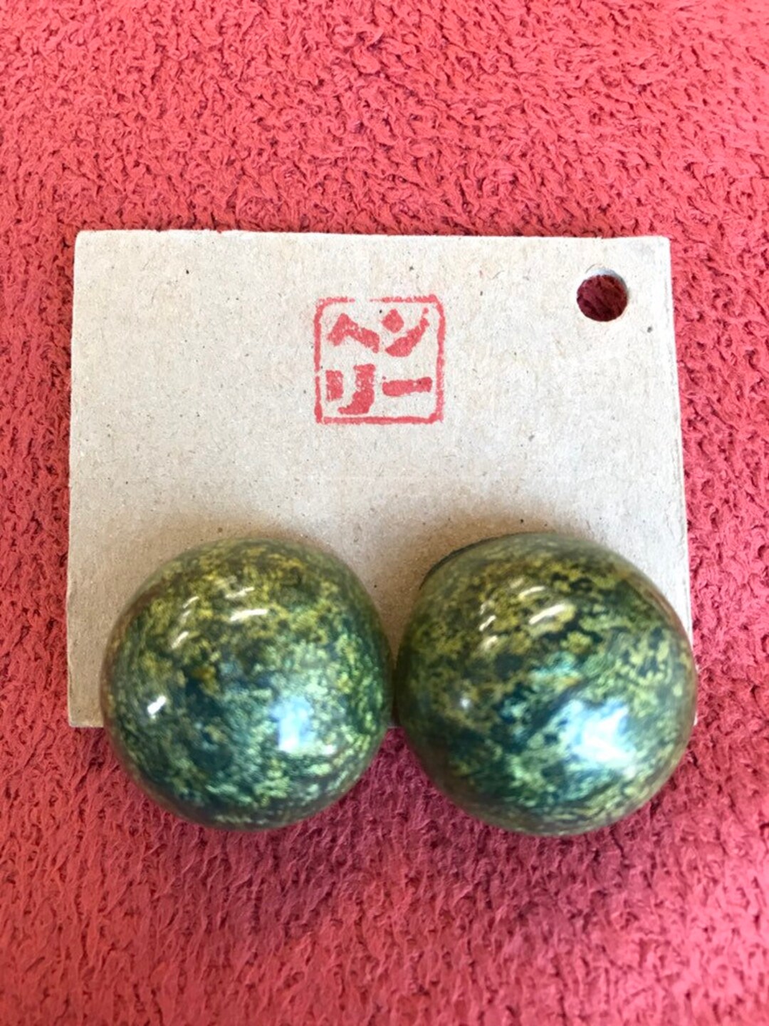 Boucles doreilles Blue Bornite Boule Bondissante Clip-On Half Ball ...