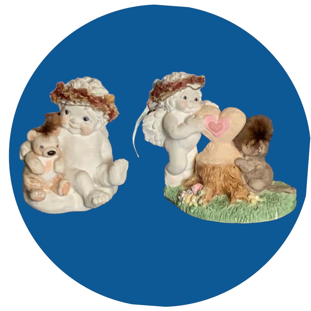2 Dreamsicles Figurines DC178 Share the Fun & 10631 the Woodcarvers - Etsy
